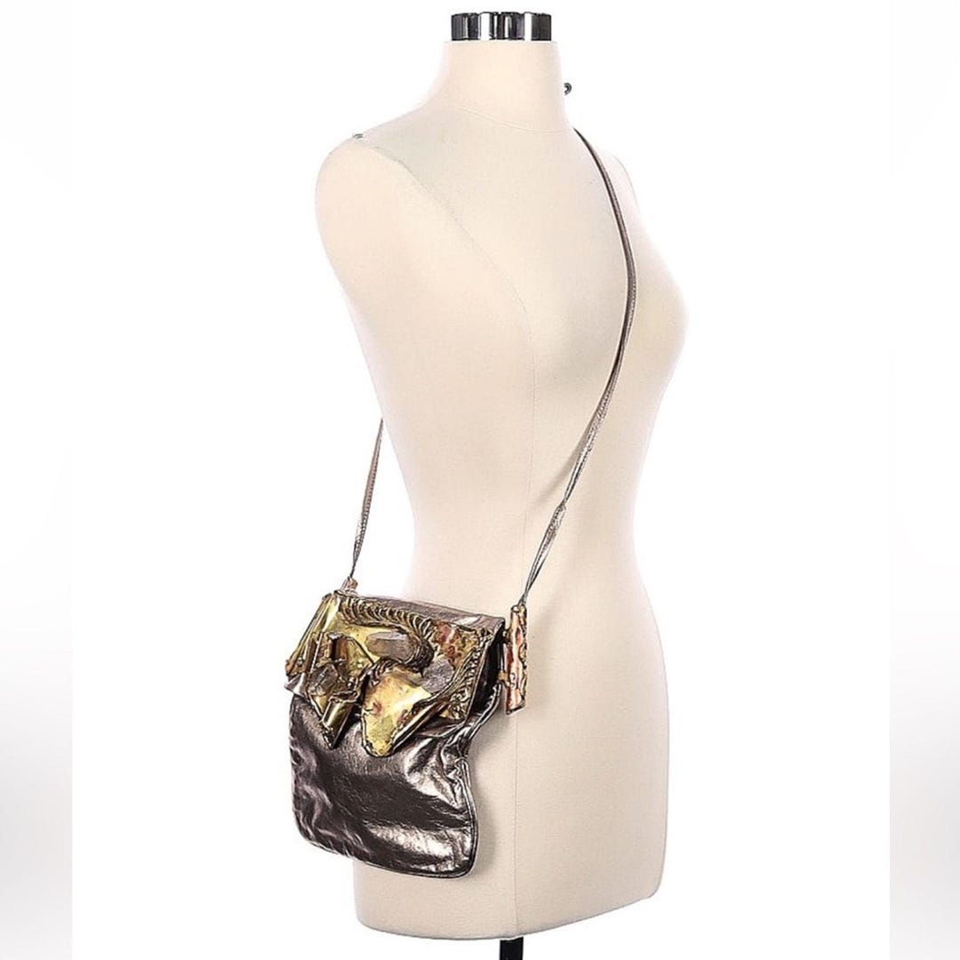 Brutalist Copa Collection Silver Leather Brass and Quartz Crystal ...