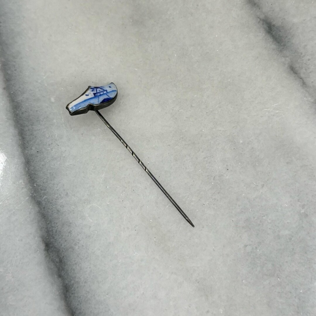 Antique Dutch Delft Clog Show Sterling Silver Hat Pin - Etsy