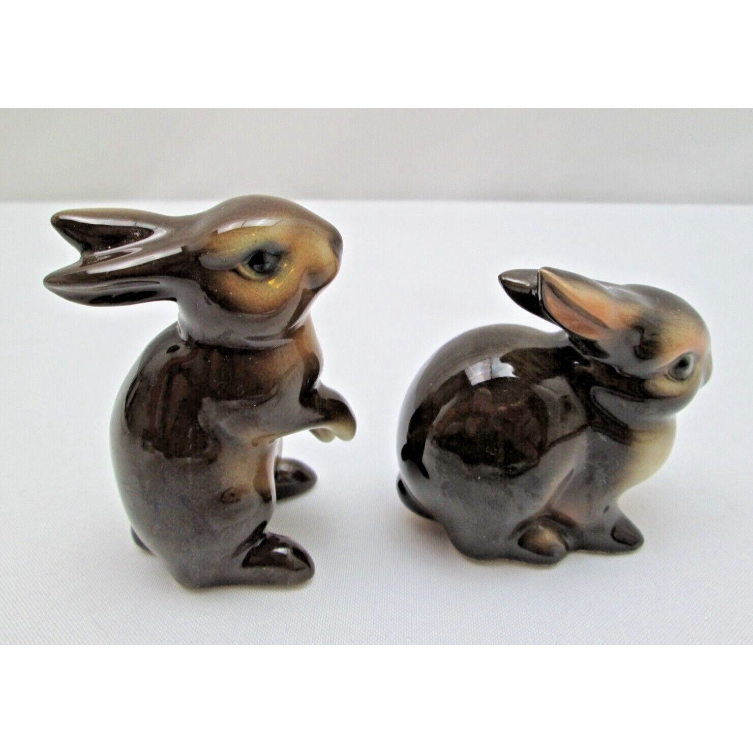 VTG Set of Two Goebel Brown Bunnies Rabbit Porcelain Figurines CE 297 W ...