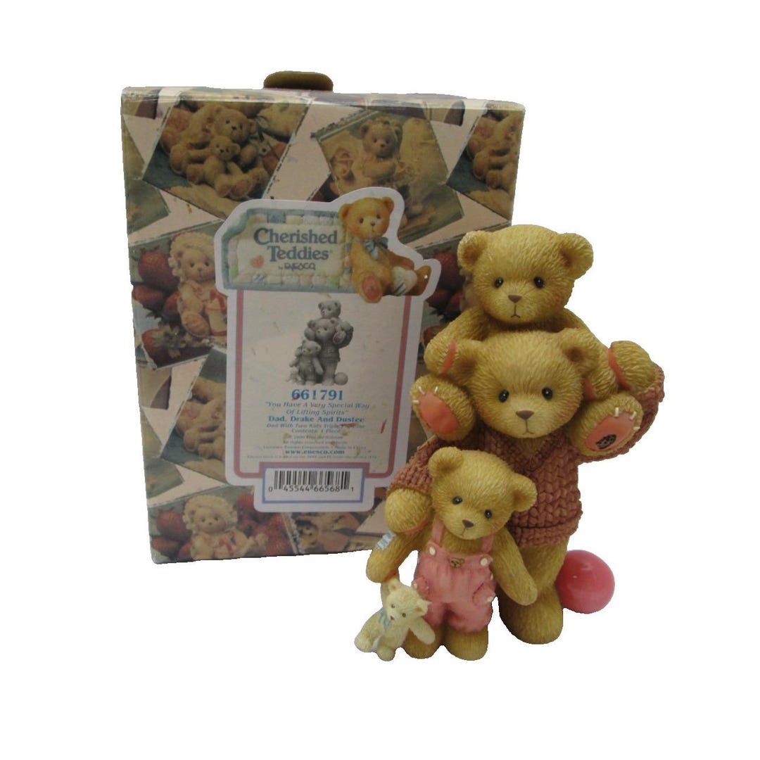 Cherished Teddies - Bear Figurine 2000 Dad Drake & Dustee #661791 BOX ...