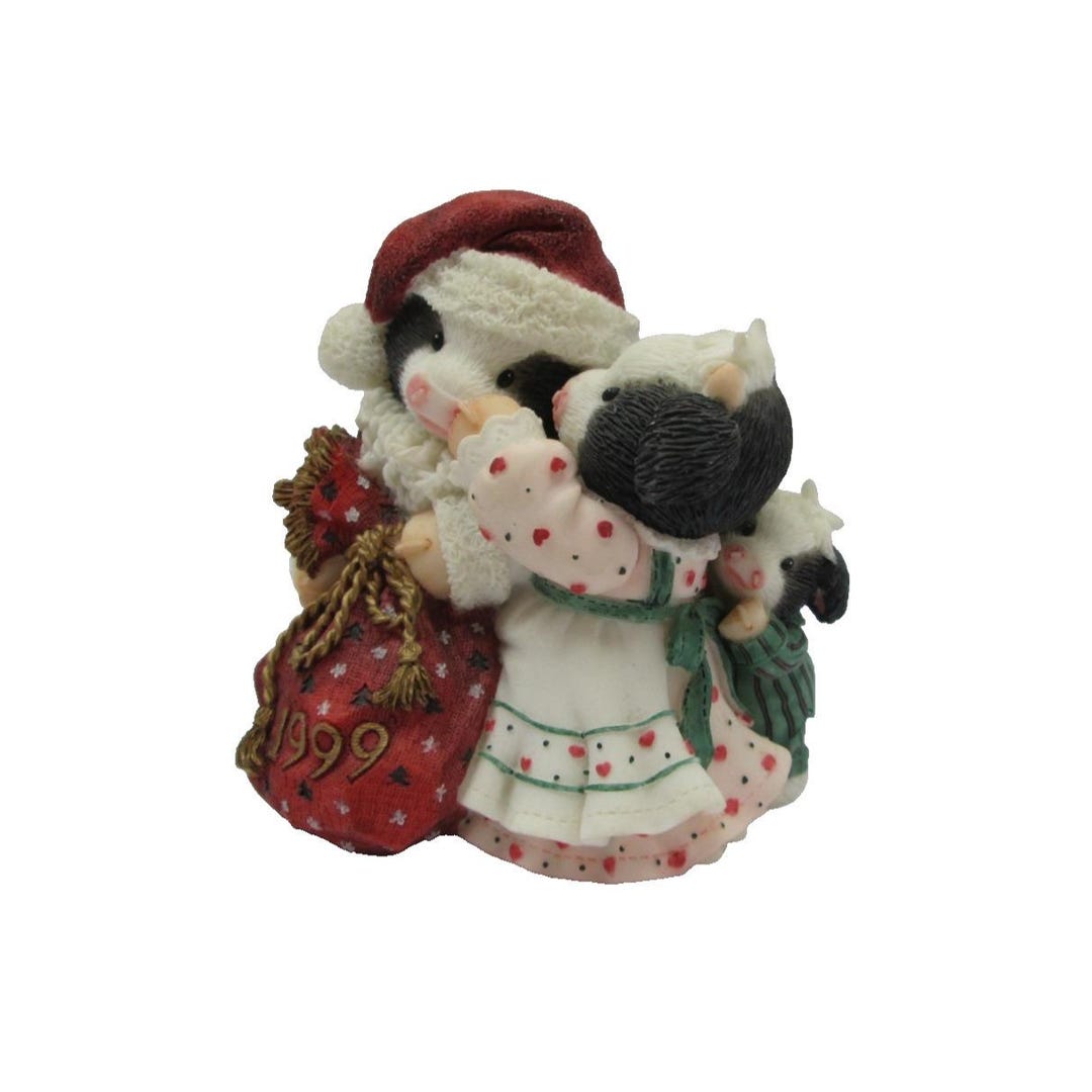 Mary's Moo Moo's Cow Figurine1999 "i Saw Moo-mmy Kissing Santa Claus ...