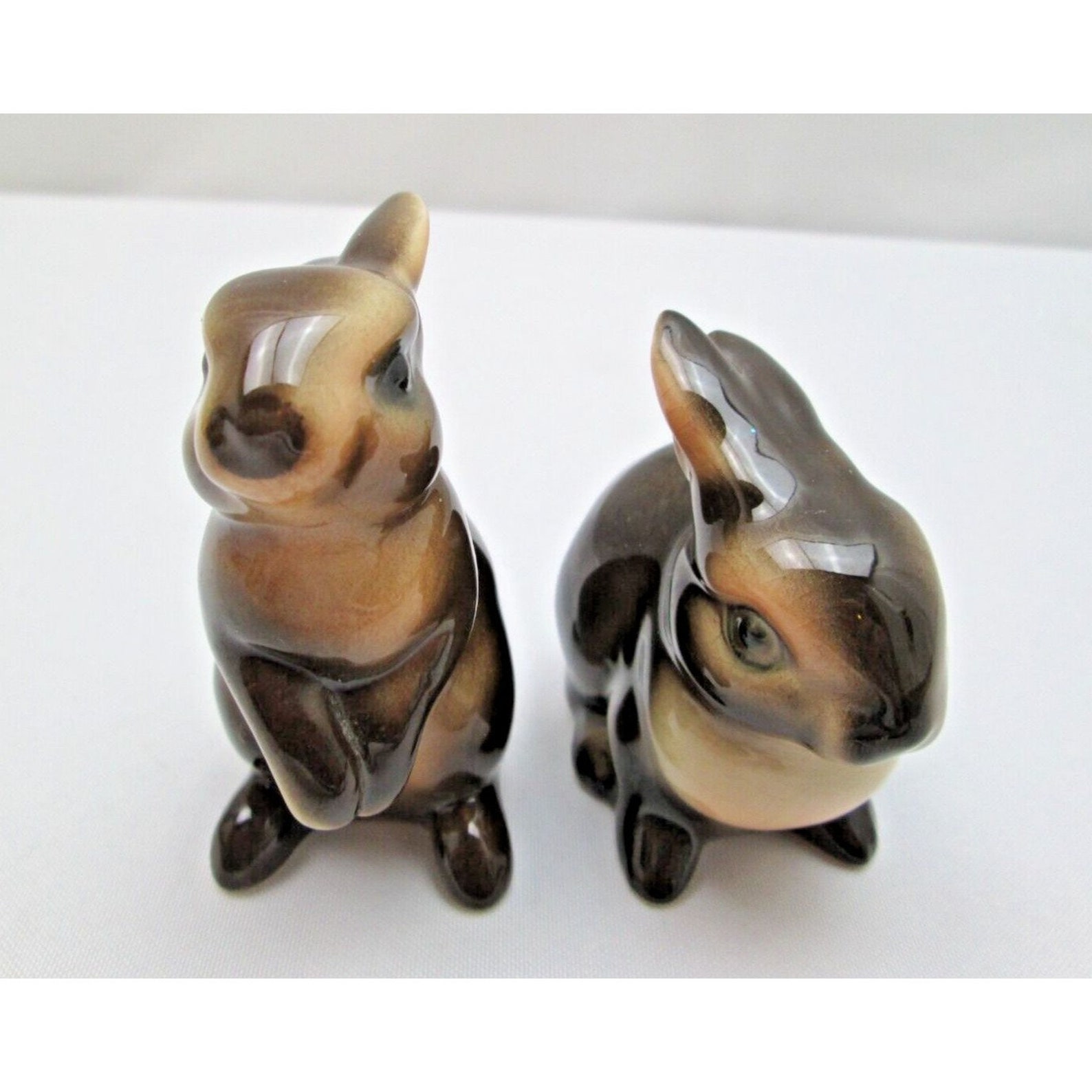 VTG Set of Two Goebel Brown Bunnies Rabbit Porcelain Figurines CE 297 W ...