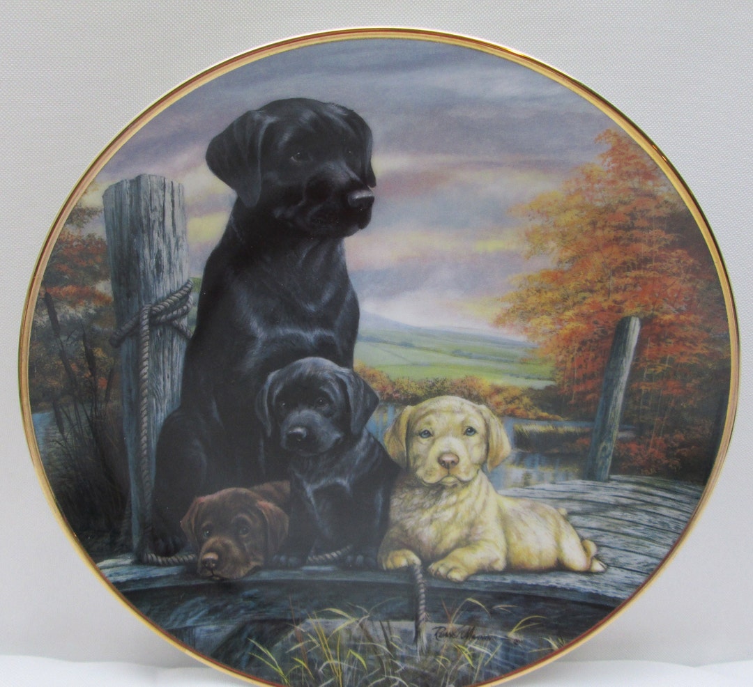 The Franklin Mint Labrador Retrievers Collectors Plate 8" Black Yellow Lab - Etsy