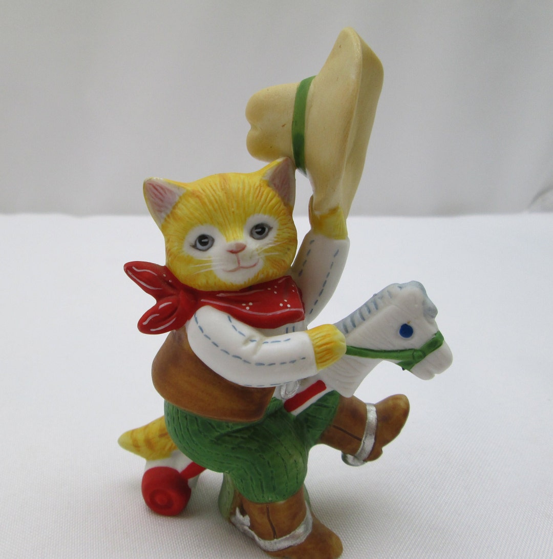 Kitty Cucumber Cowboy Vintage Figurine J.P. Buster 1987 * - Etsy