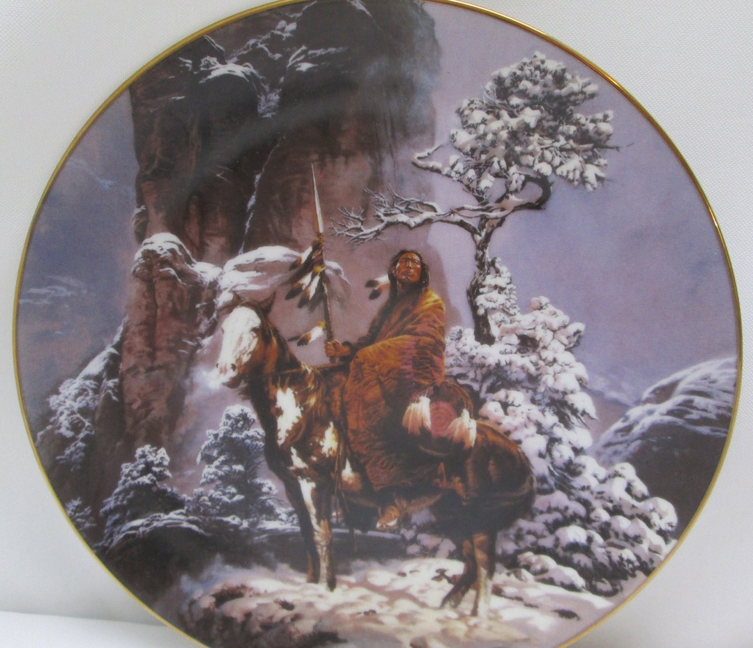 Vintage 1992 Native American 8" Warrior Collectors Plate # 2 - Etsy
