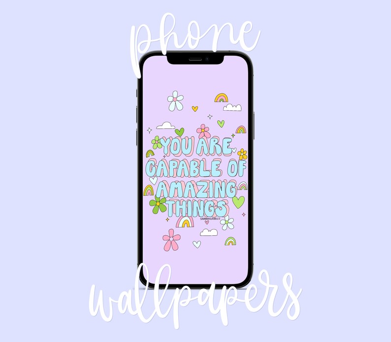 Amazing Things Phone Wallpaper Pack / Instant Download / Hand-lettered ...