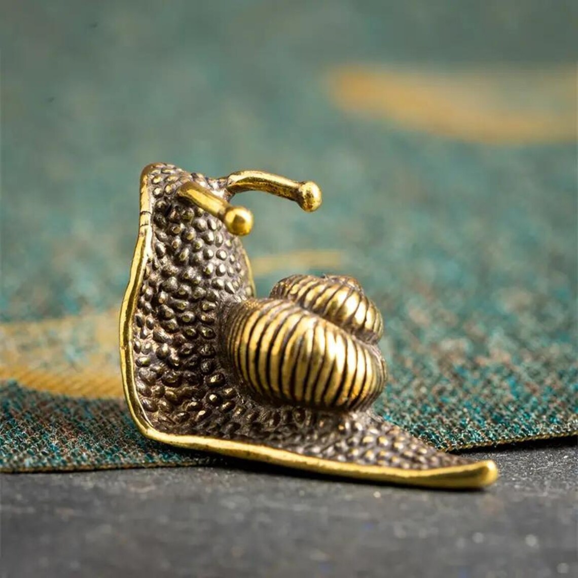 Two Brass Copper, Mini Snails Animal Ornaments, Antique Desk Copper Tea ...