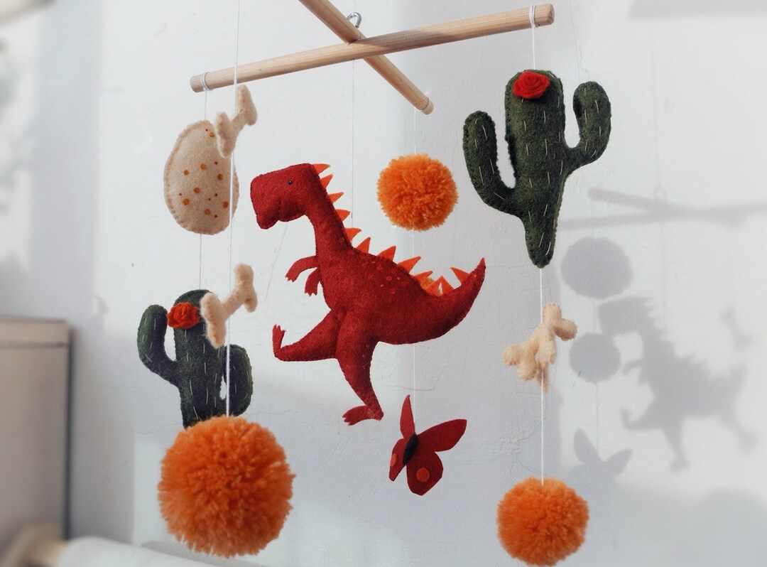 Dinosaurs Mobile, Tyrannosaur Rex Mobile, Terracotta Nursery Decor ...