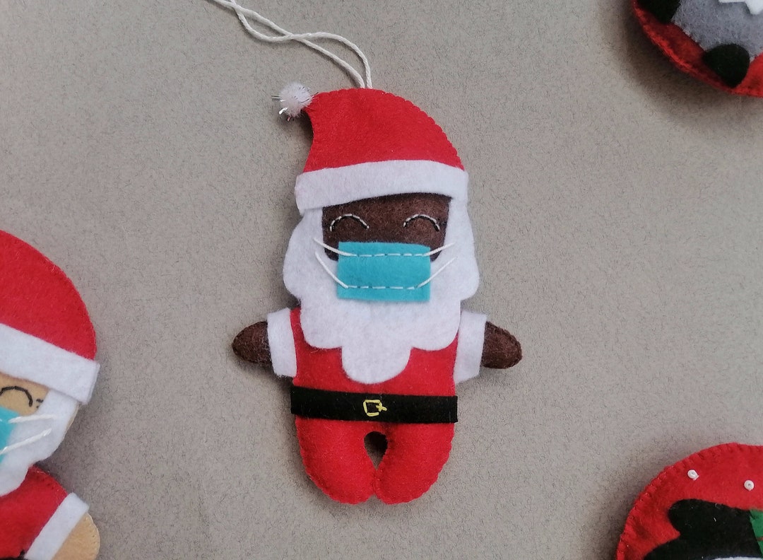 African American Gingerbread Man in Face Mask, Masked Gingerbread Man ...
