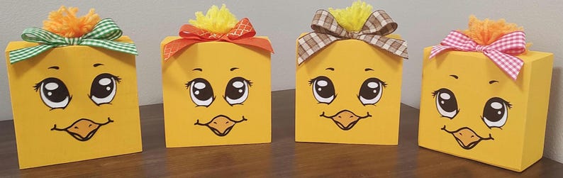 Easter Chick, Wood Block Chick, Spring Chicken, Shelf Sitter, Tray ...