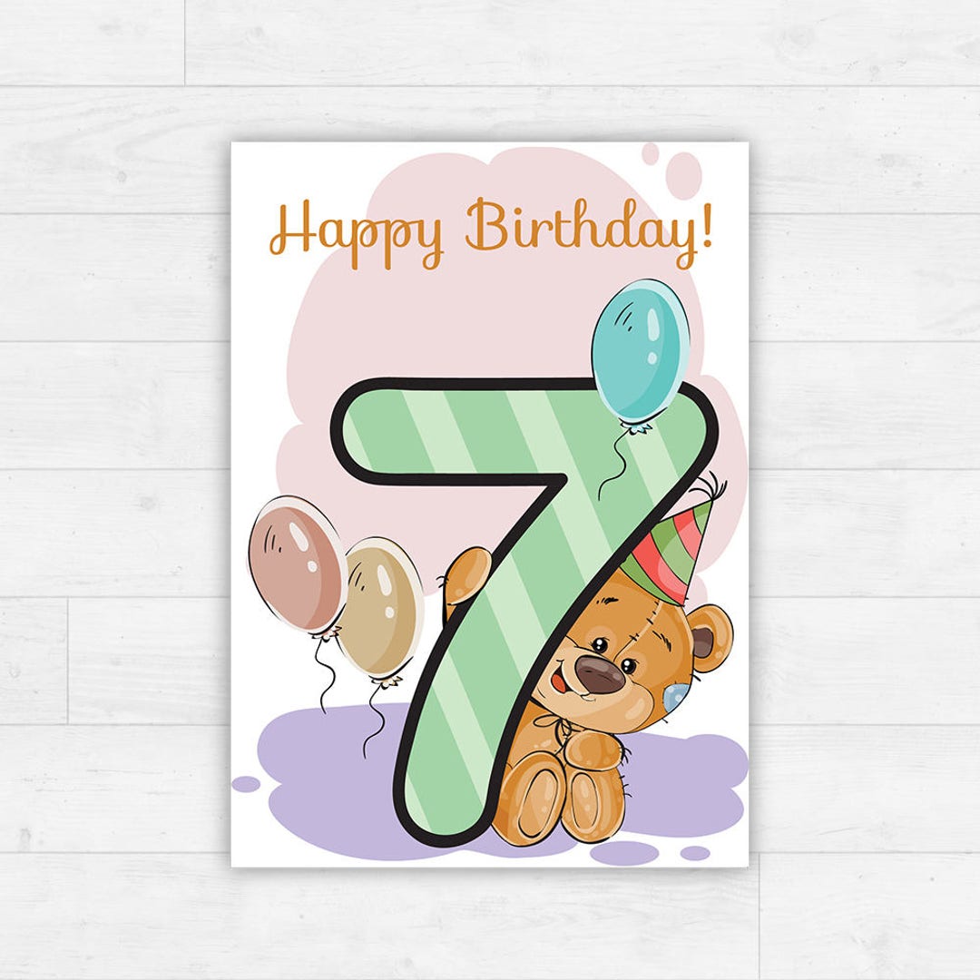 Happy 7th Birthday Cards Printable