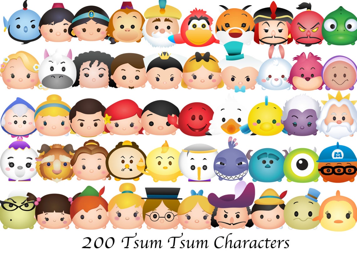 TSUM TSUM. 200 High Resolution Digital Clipart. Disney Tsum | Etsy