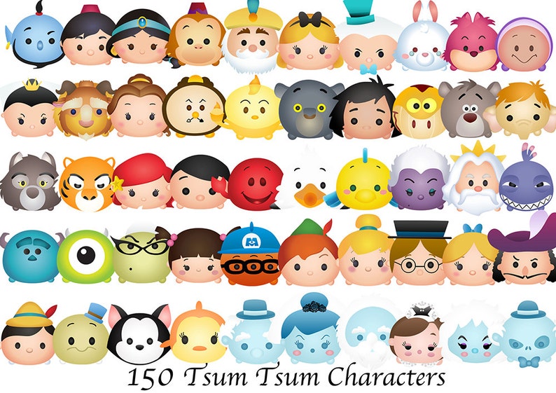 Tsum Tsum Characters. 150 High Resolution Digital Clipart. | Etsy
