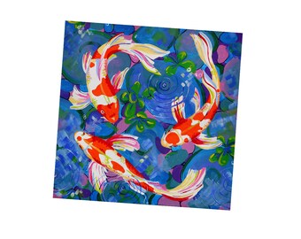 Abstract fish art | Etsy