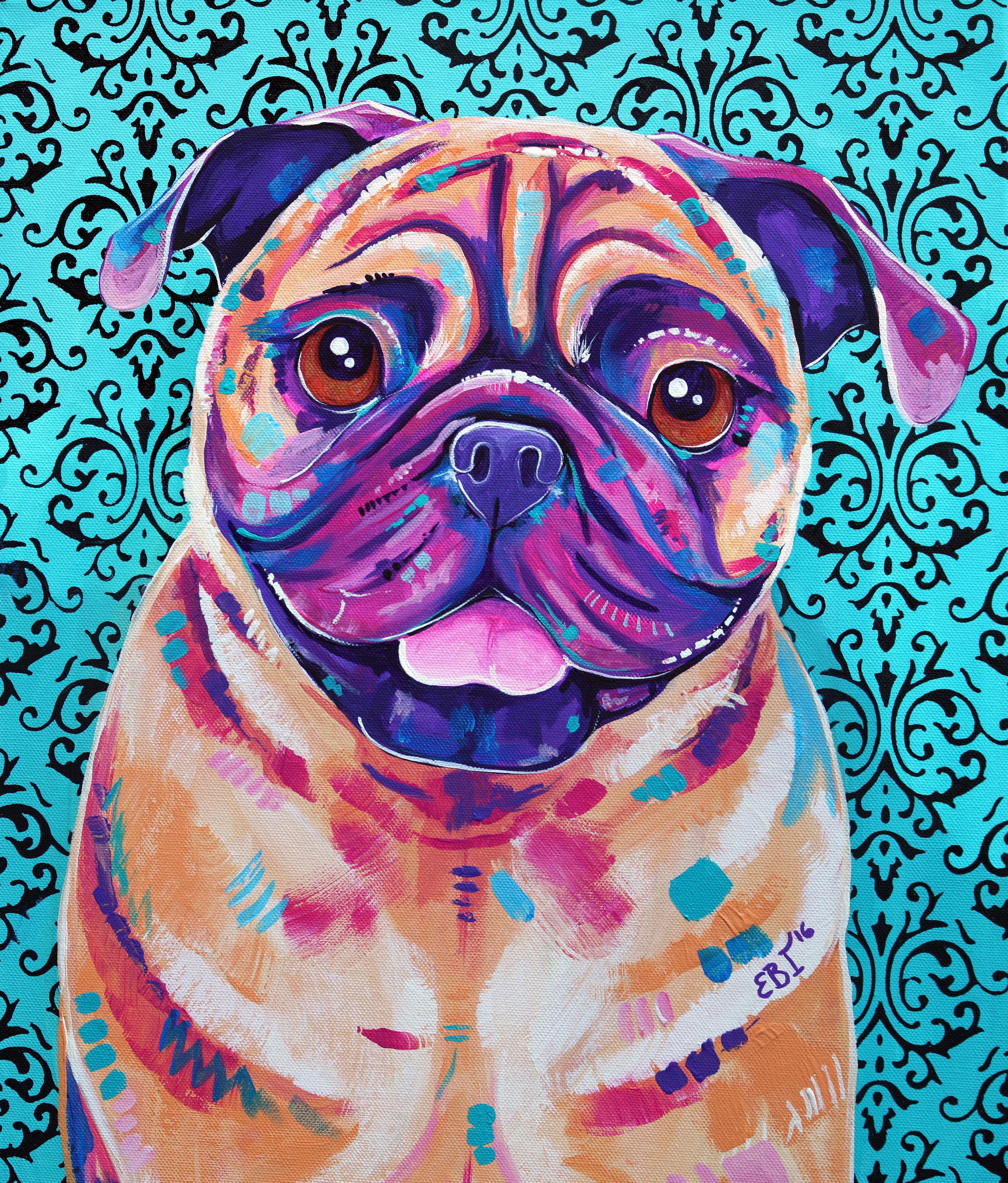 Pug Dog art print Pug wall decor Pug wall art Pug lover | Etsy