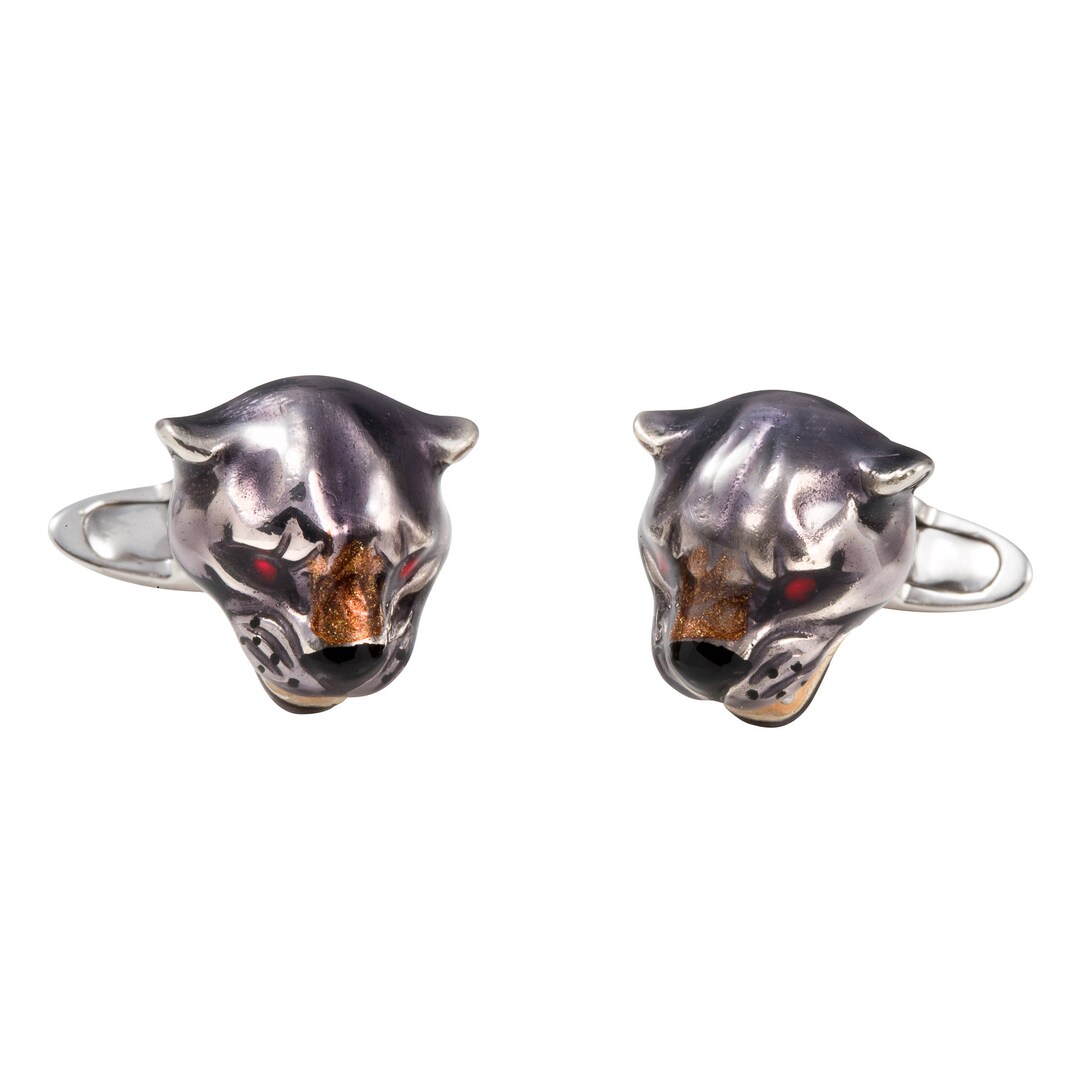 Sterling Silver Panther Head Cufflinks - Etsy