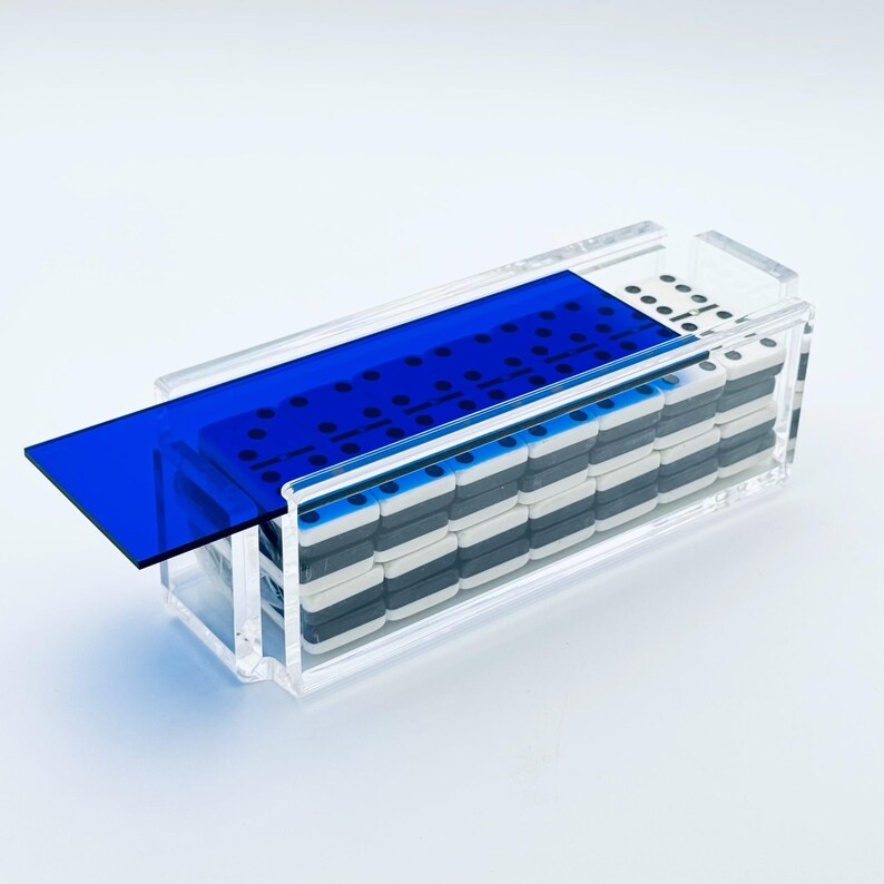 Modern Double Six Domino Set With Blue Lid - Etsy
