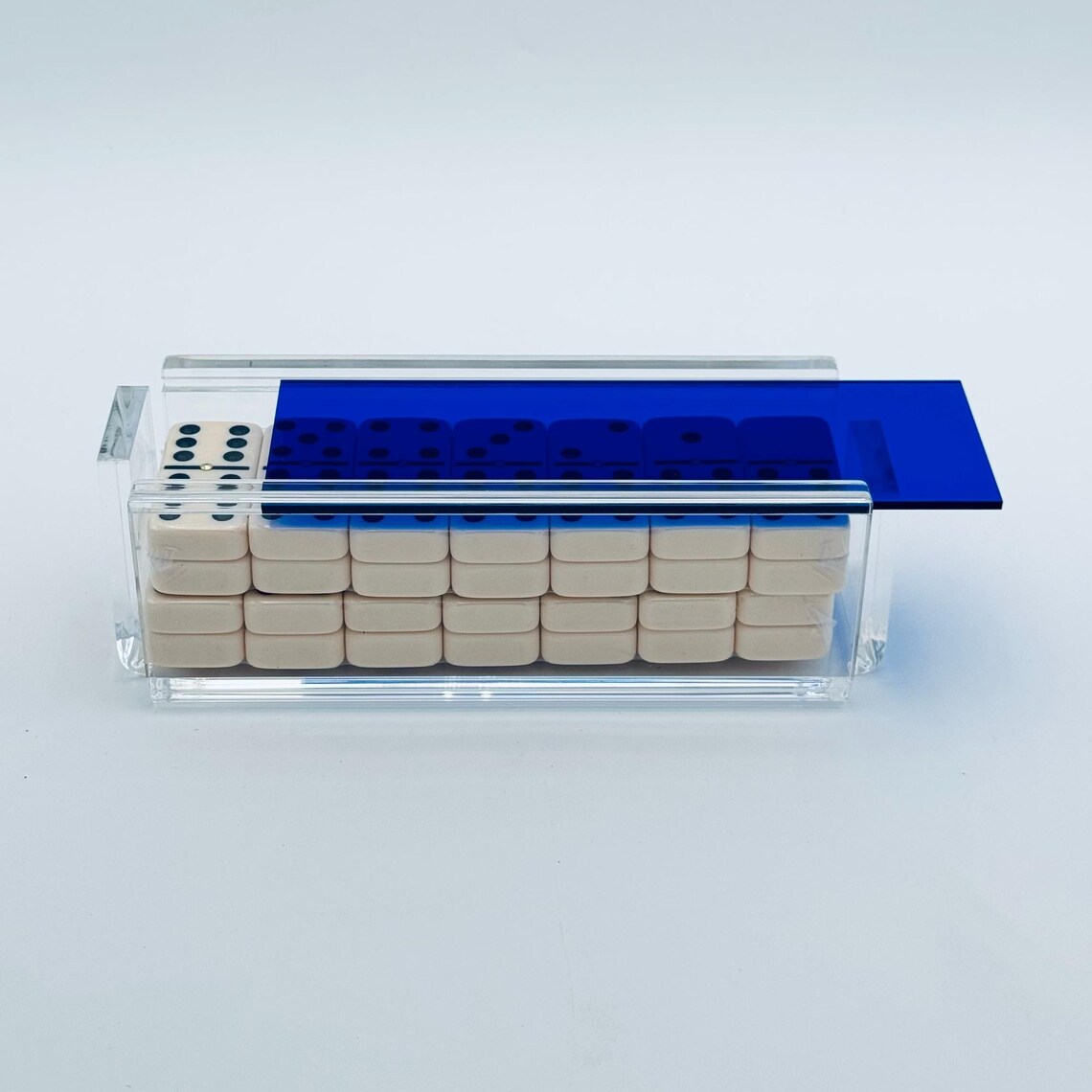 Modern Double Six Domino Set With Blue Lid - Etsy