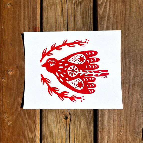 Folklore Folk Slavic Bird Art Print Feminist Witchcraft Woman - Etsy