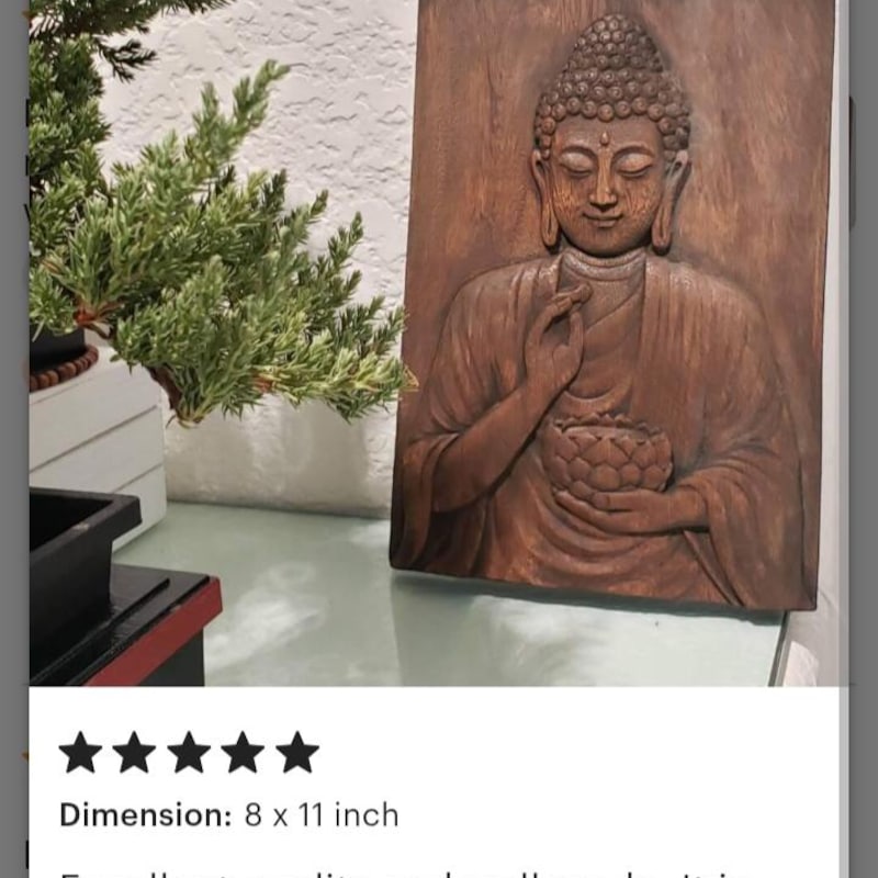 Carved Wood Panel Buddha - Etsy