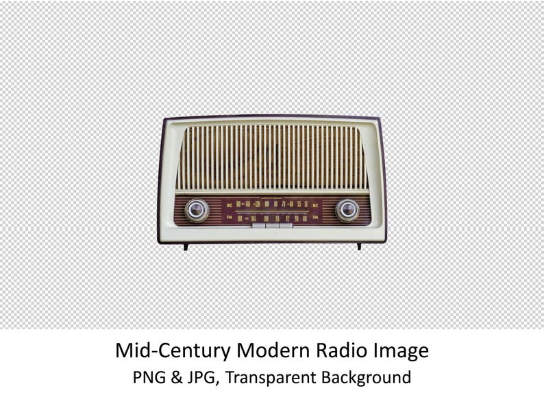 Vintage Radio Clip Art, Mid Century Modern Graphic (digital .PNG & .JPG ...