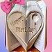 Happy Birthday Heart with Balloon book folding art pattern | Etsy