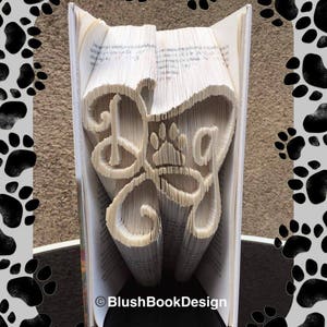 Dog With Paw Print Book Folding Pattern (combination Cut and Fold) Pdf ...