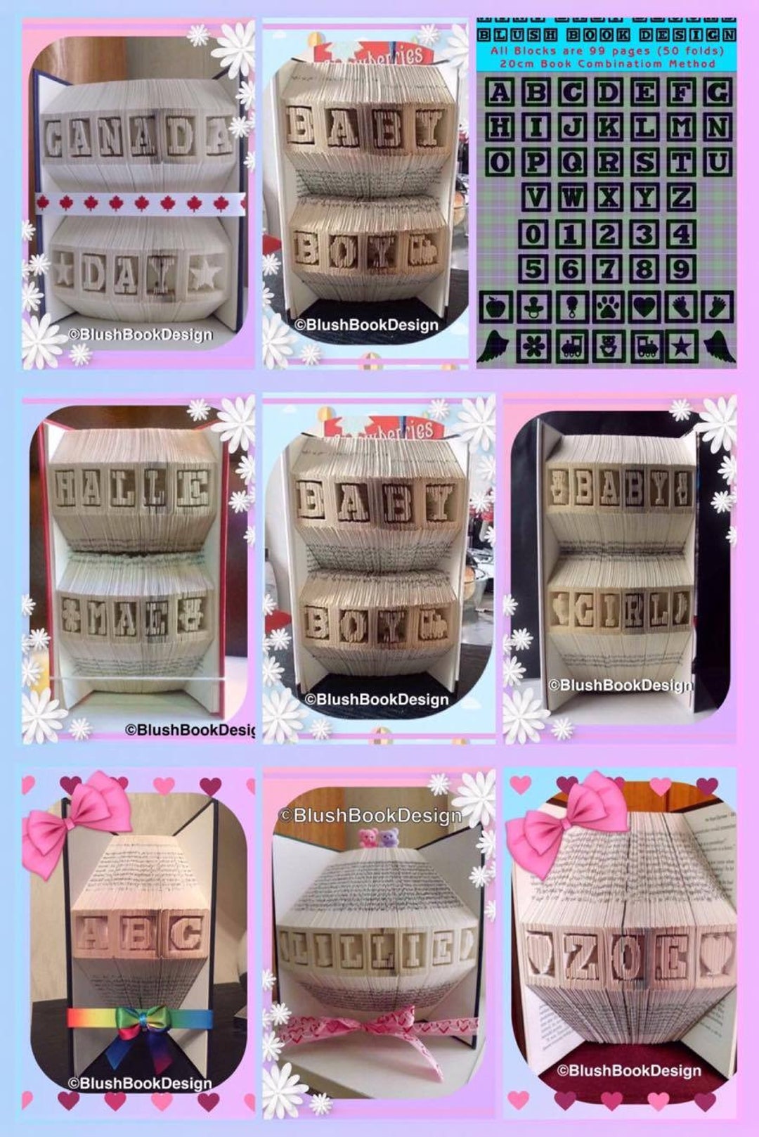 Mini Baby Blocks (1 & 2 Liner) Alphabet Book Folding Pattern Combi ...