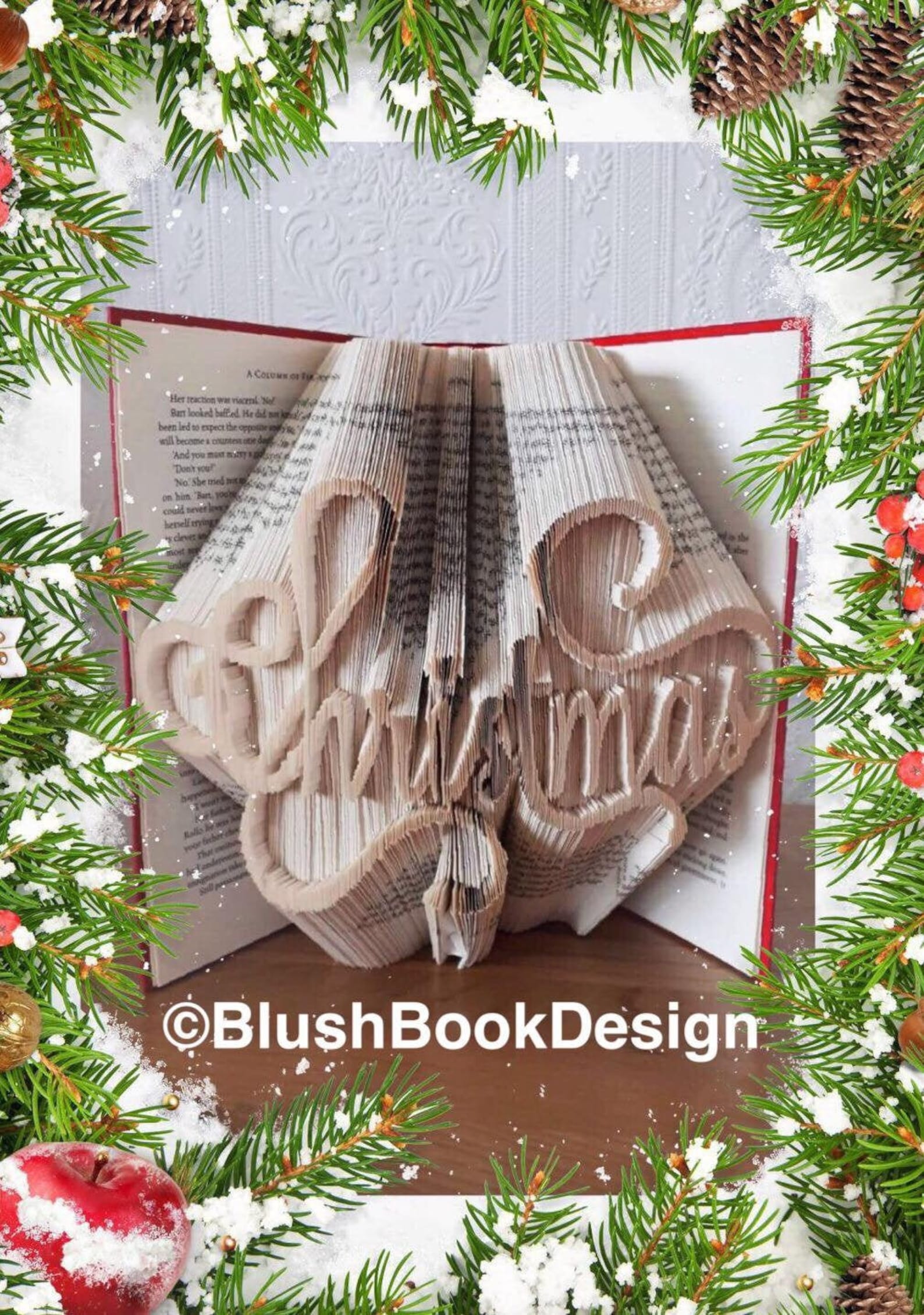 Christmas Book Folding Pattern DIY Unusual Unique Gift PDF - Etsy
