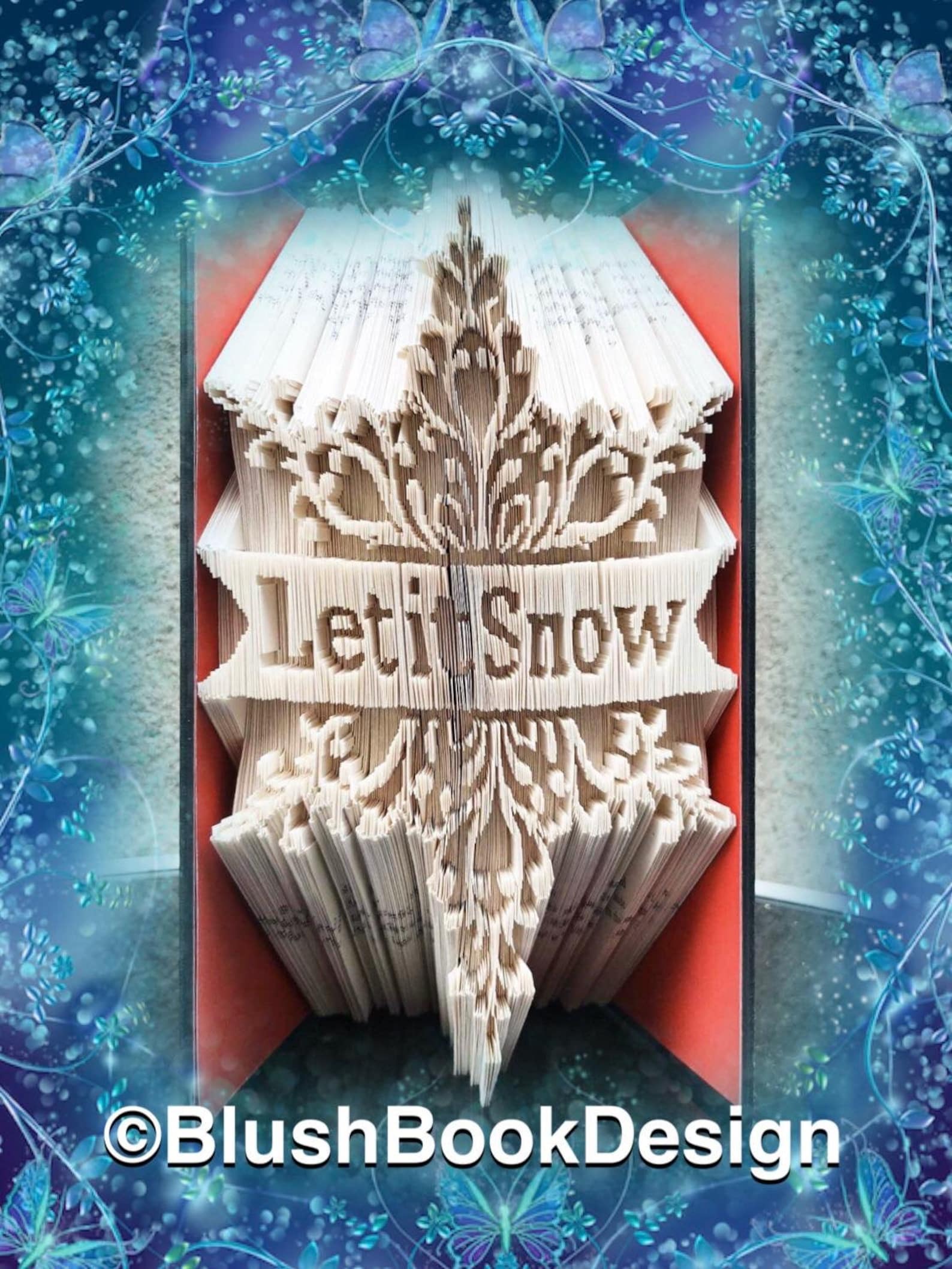 Let It Snow Snowflake Book Folding Art Pattern Unusual Unique - Etsy