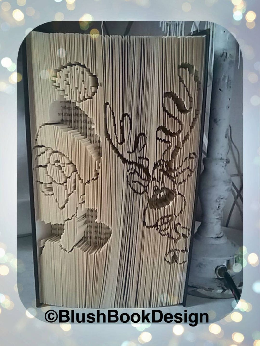 Peeking Santa & Rudolph Book Folding Art Pattern Peekaboo Unusual ...