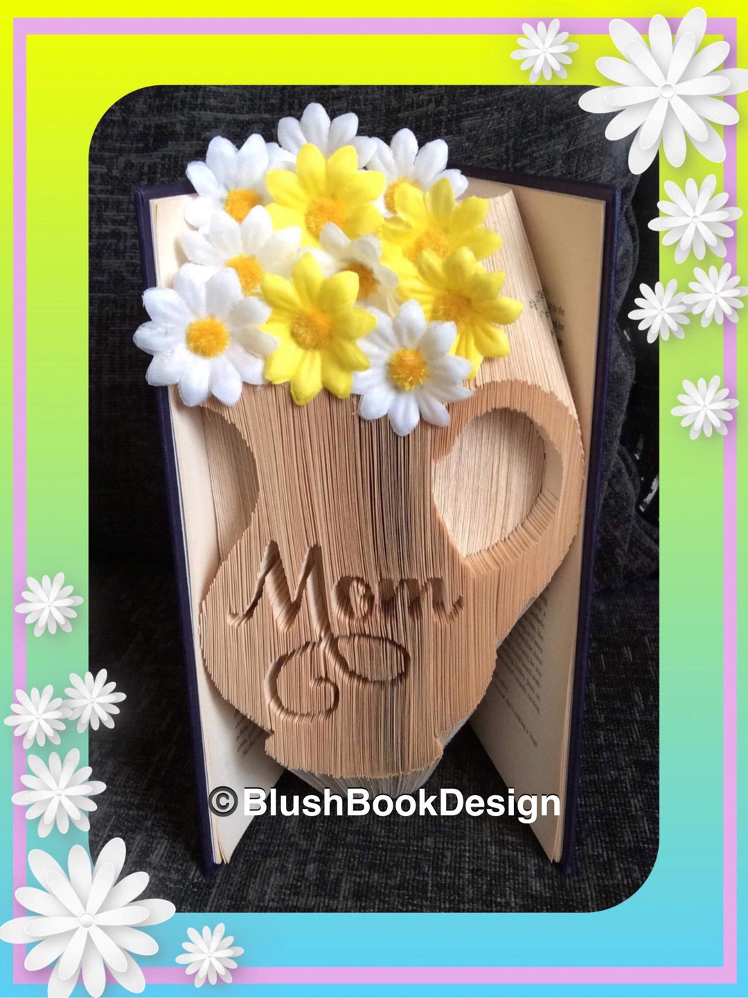 Mom Vase Flower Jug Book Folding Pattern Unique Gift Combination Method ...