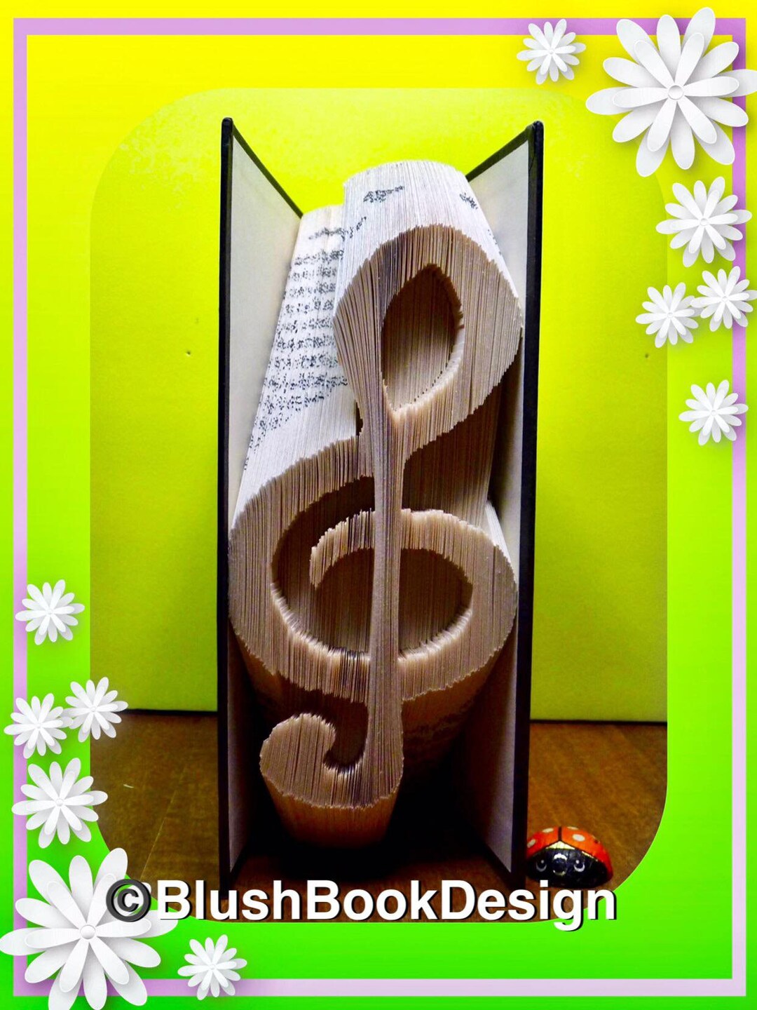 Treble Clef Music Note Book Folding Pattern PDF - Etsy