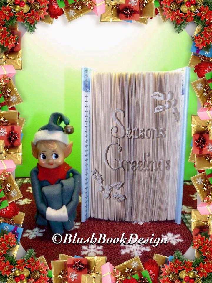 Seasons Greetings With Christmas Holly Book Folding Pattern - Etsy UK