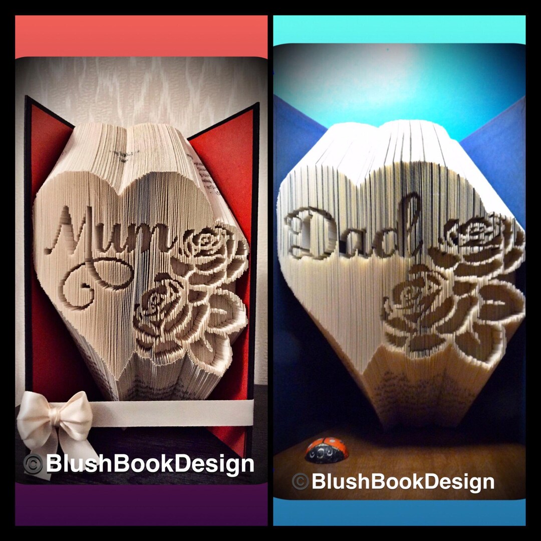 Mum and Dad Hearts Book Folding Pattern Double Pack Bundle - Etsy