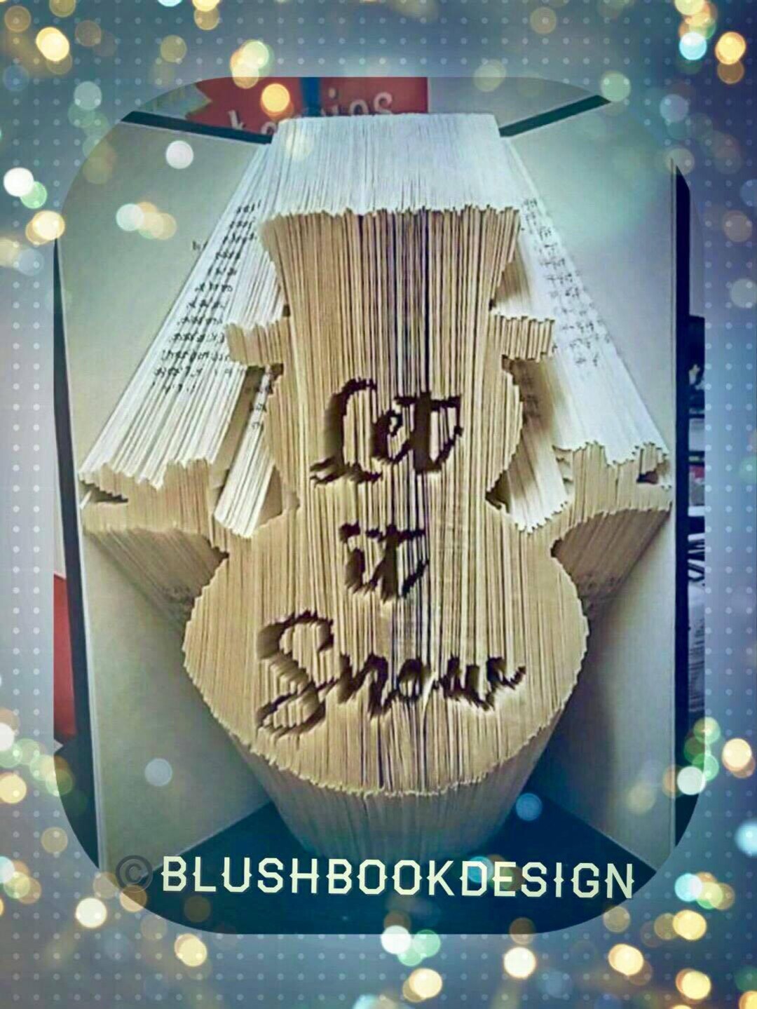 Let It Snow Snowman Book Folding Pattern Unusual Unique Gift PDF ...