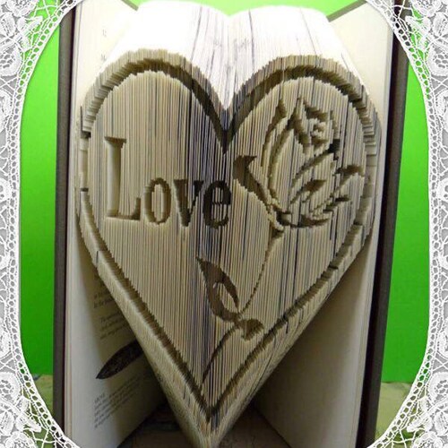 Book Folding Pattern for love in a Heart FREE | Etsy