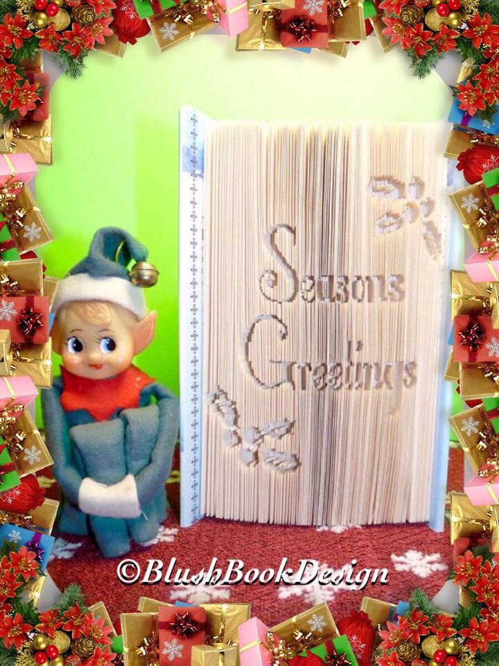 Seasons Greetings With Christmas Holly Book Folding Pattern - Etsy UK