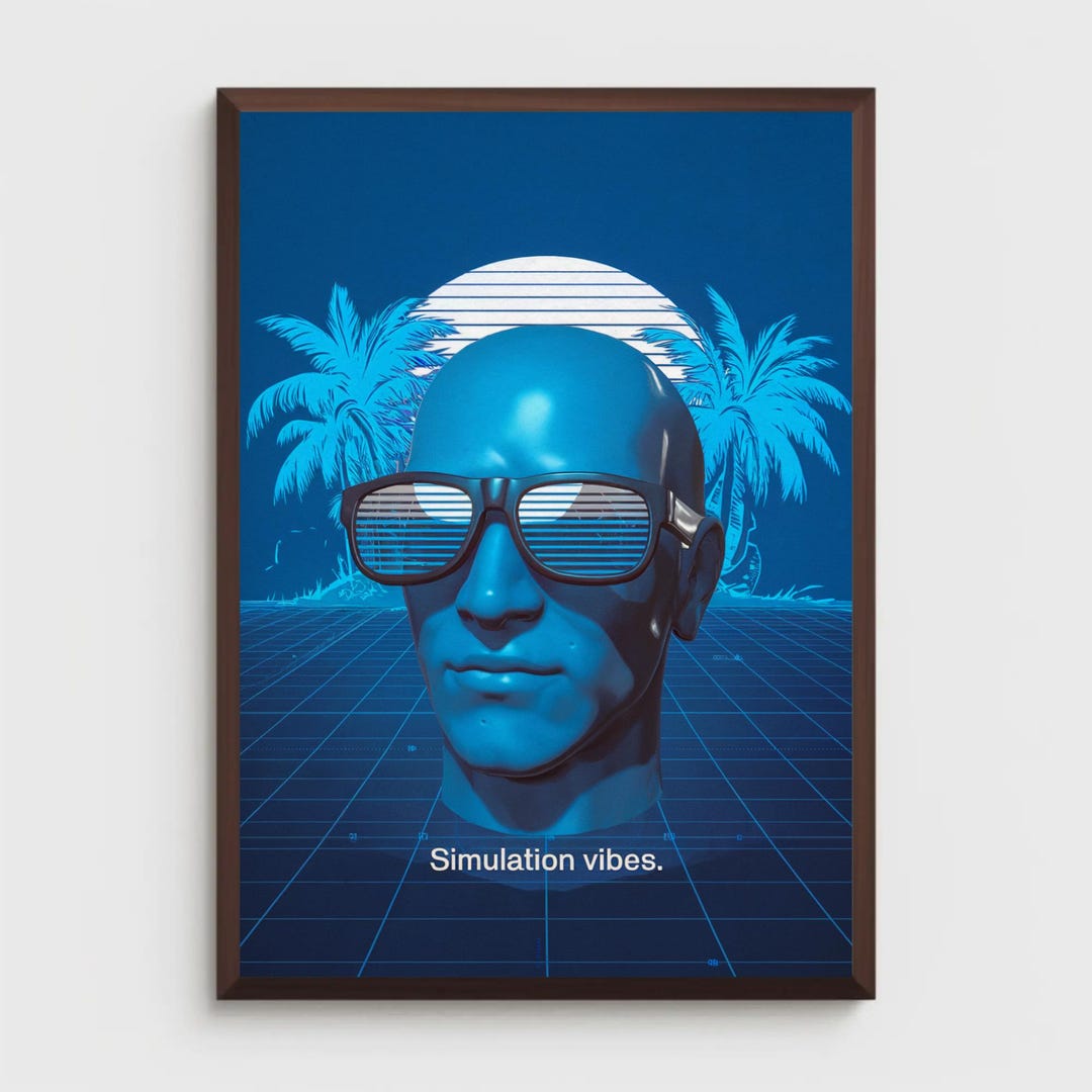 Retro Synthwave Wall Art, Vaporwave Aesthetic Poster, 80s Retrowave ...