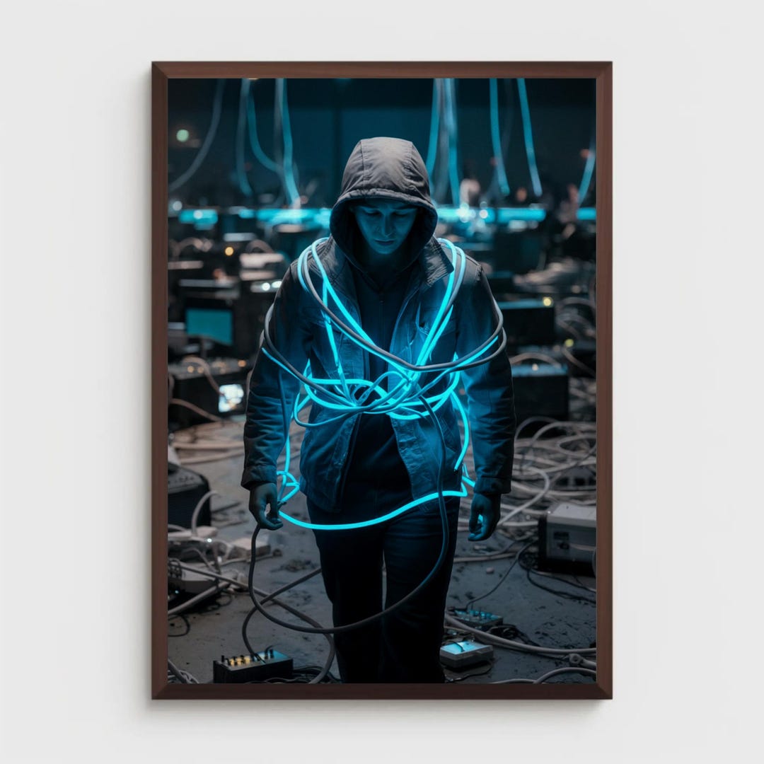 Cyberpunk Hacker Wall Art, Computer Programming Poster, Tech Room Decor ...