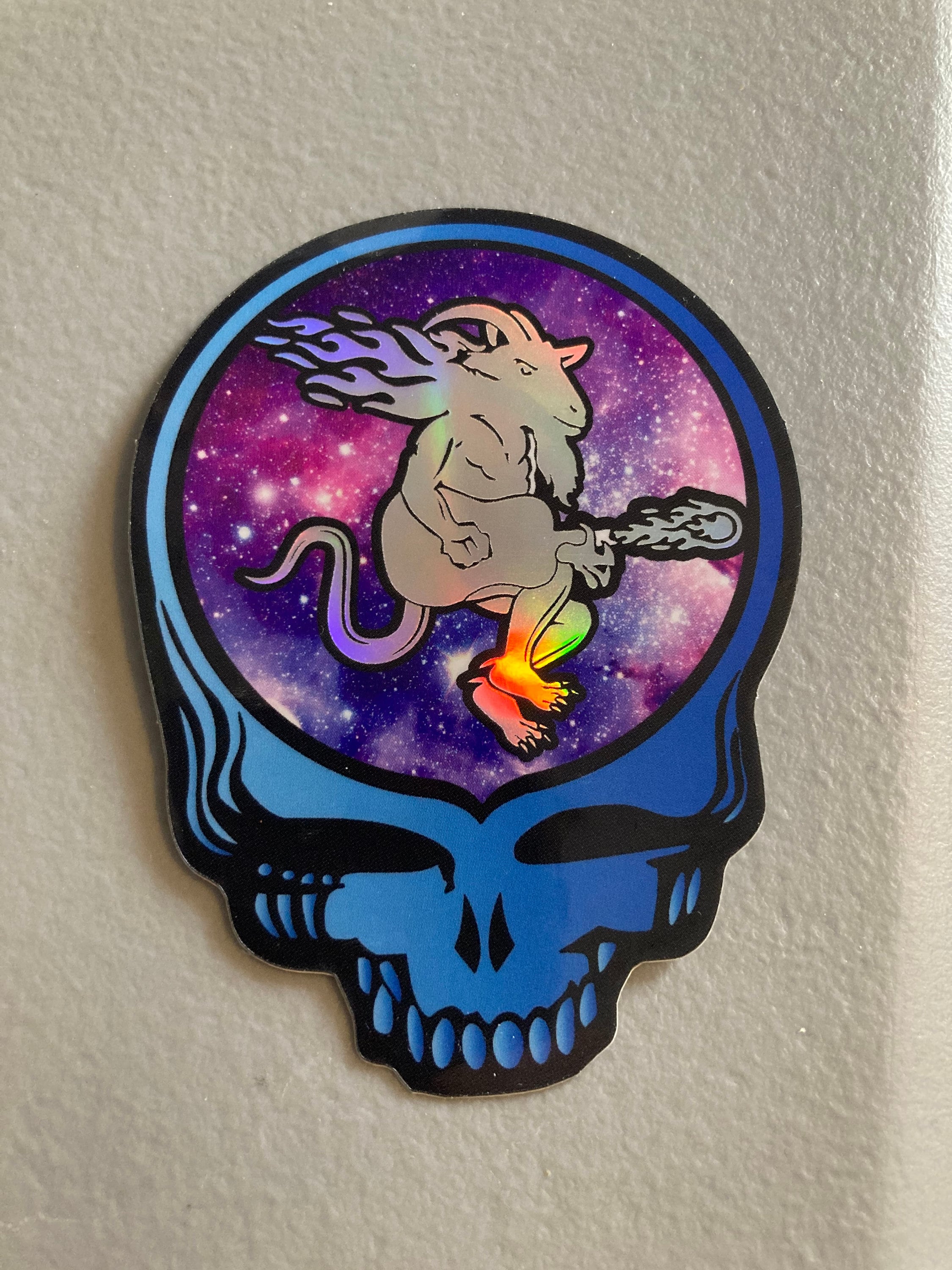 Firebilly Stealie Billy Strings fanart holographic sticker | Etsy