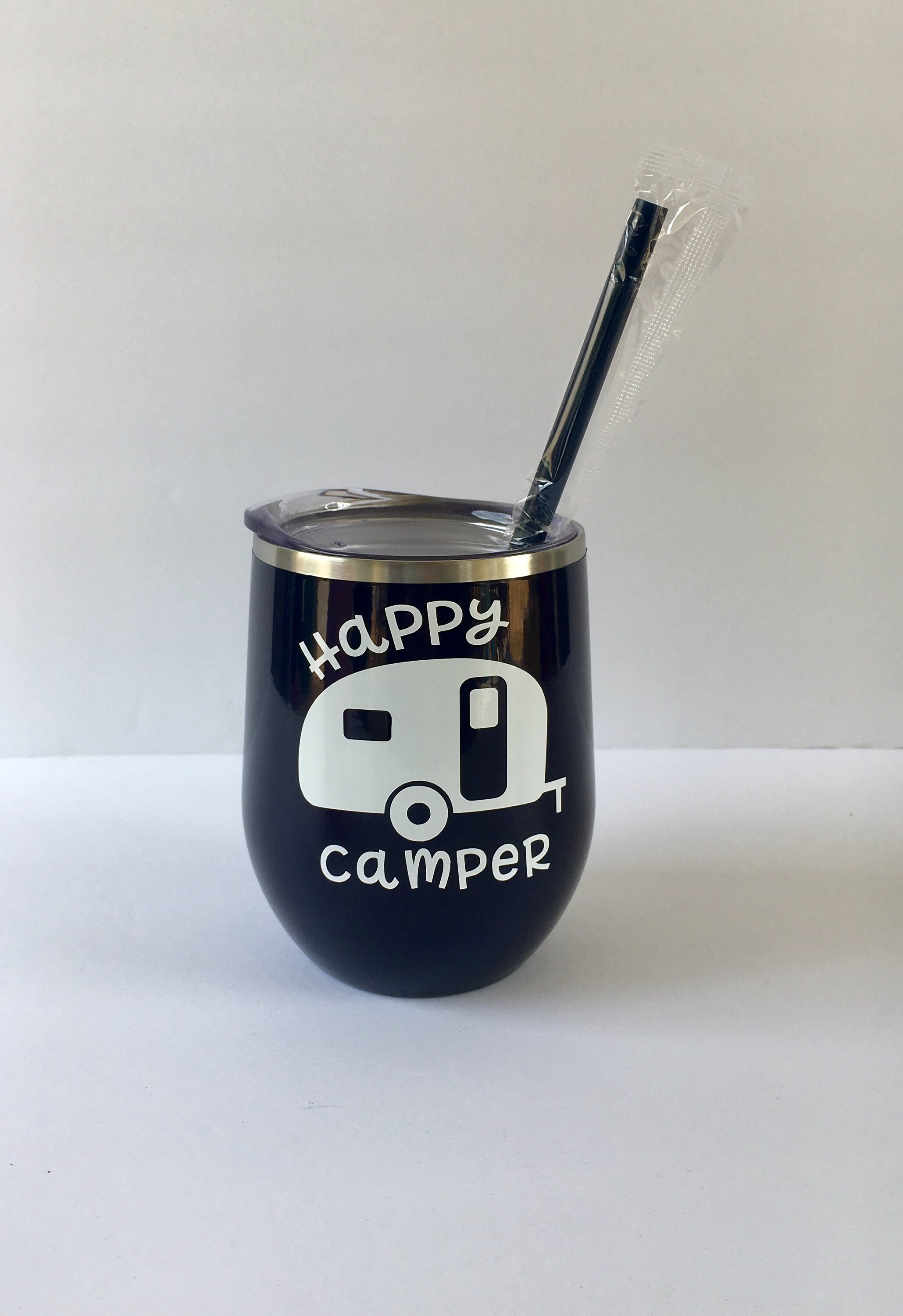 Happy Camper Wine Tumbler Camping Wine Glass Camper Cup | Etsy