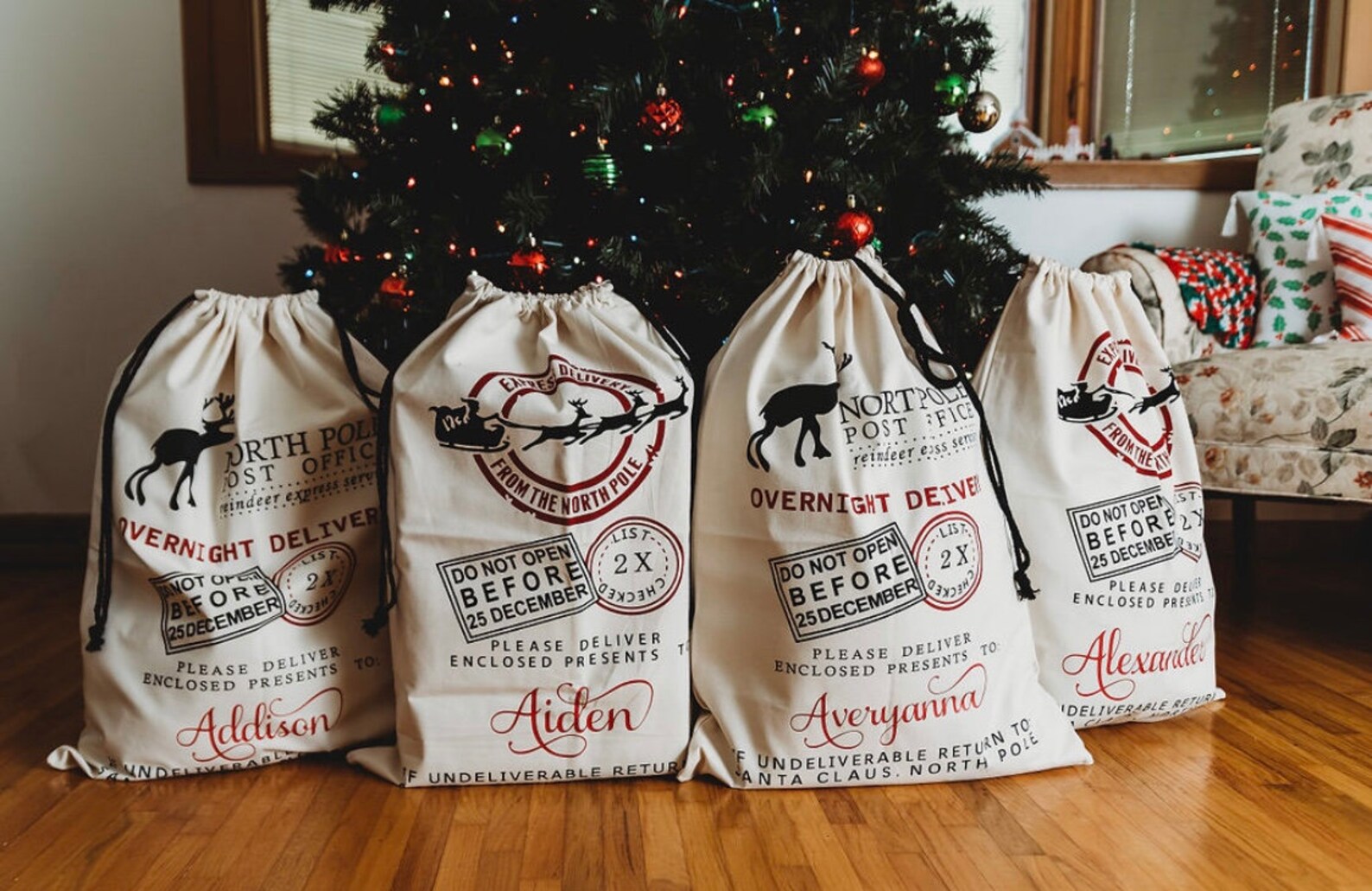 Personalized Santa Bags Christmas Gift Bags Custom Gift - Etsy