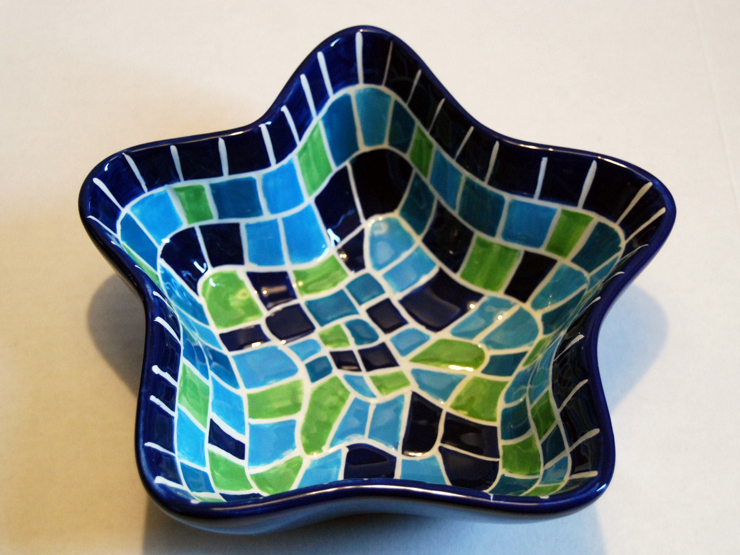 2 Vintage Hausenware Mosaic Star Dishes. - Etsy