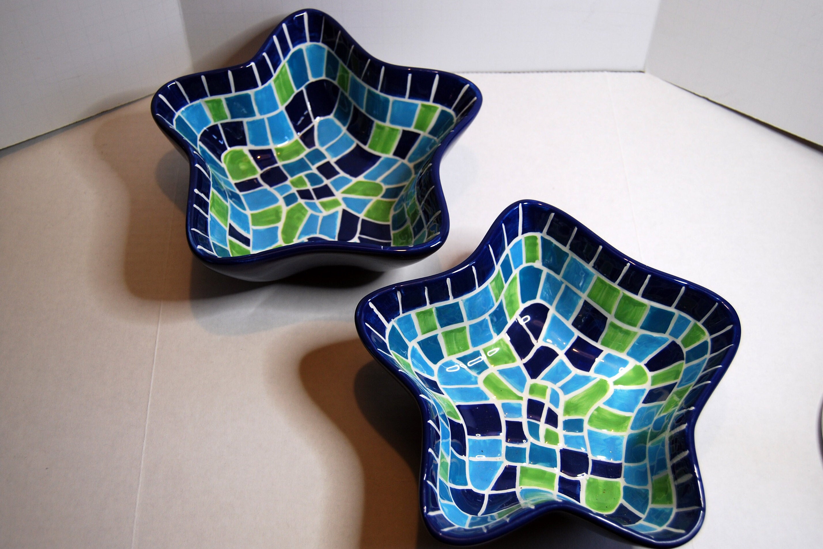 2 Vintage Hausenware Mosaic Star Dishes. - Etsy