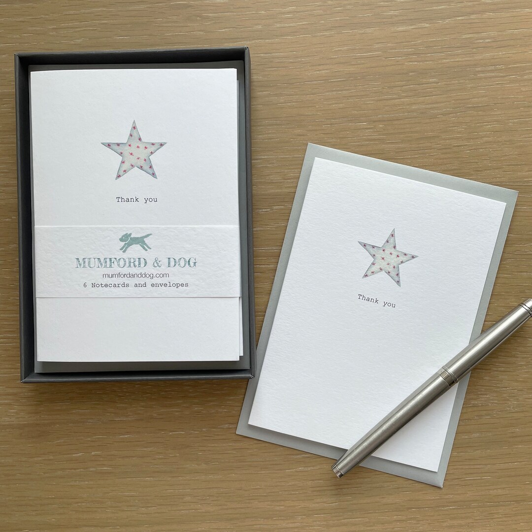Boxed Set of Thank You Cards. Luxury Thank You Cards With Blue Star ...