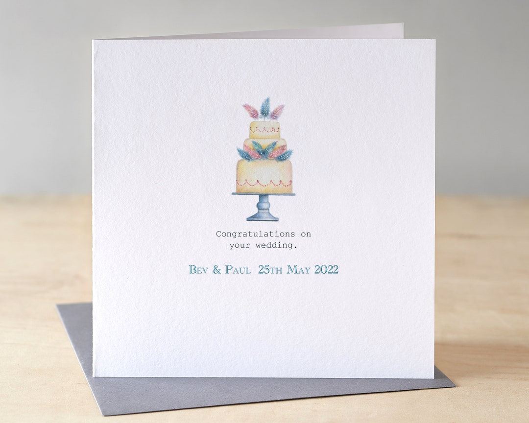 Personalized Wedding Card: Bespoke Cake Design - Etsy