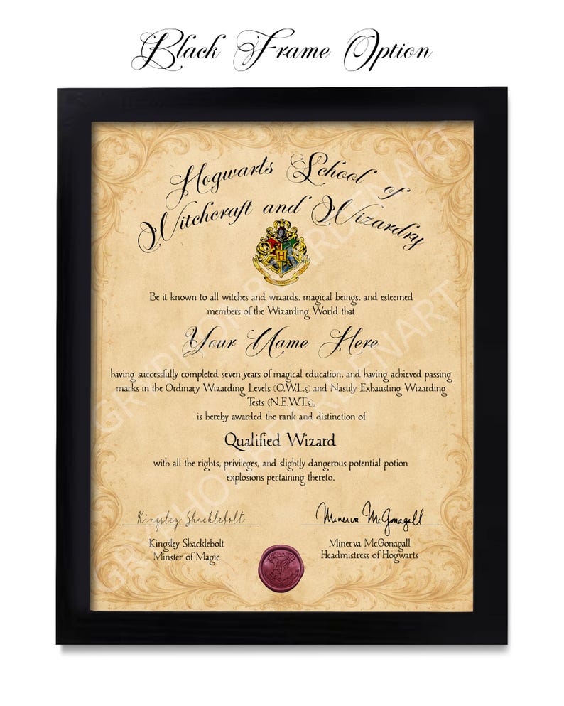 Customizable Hogwarts Graduation Diploma - Etsy