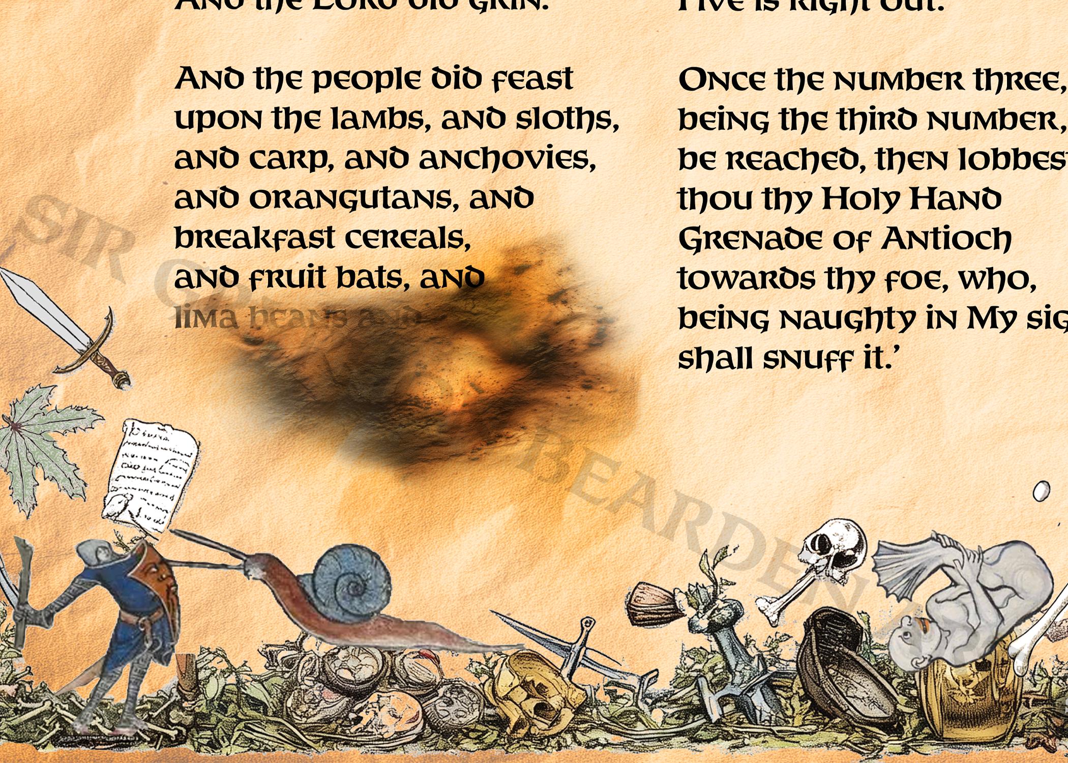 Monty Python Holy Hand Grenade Book of Armaments Funny Print - Etsy