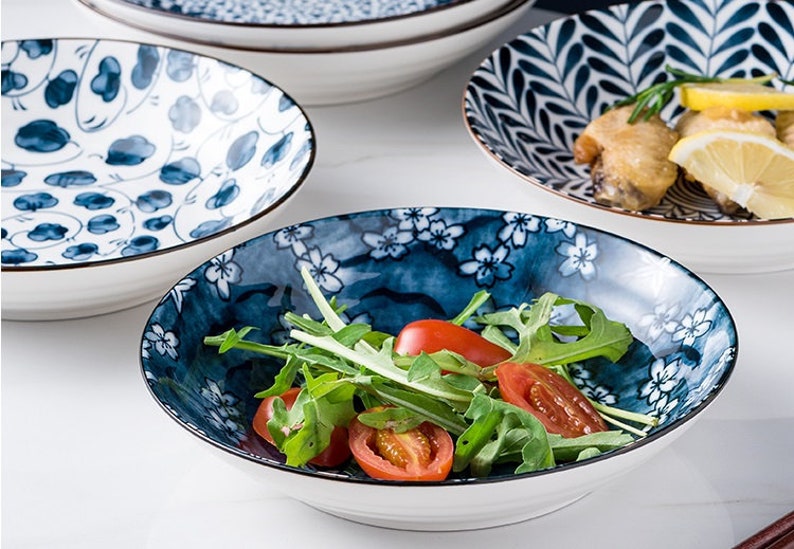 Japanese Chinese Ceramic Dinnerware Set Plates Bowls Spoons - Etsy